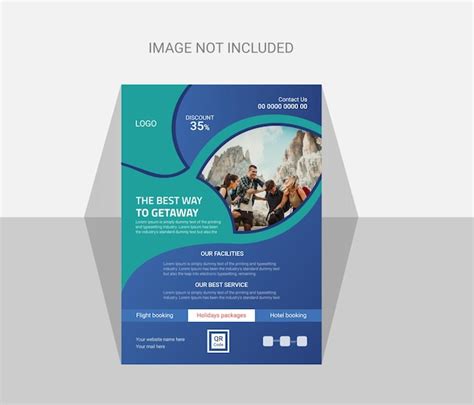 여행 전단지 템플릿 디자인 프리미엄 벡터