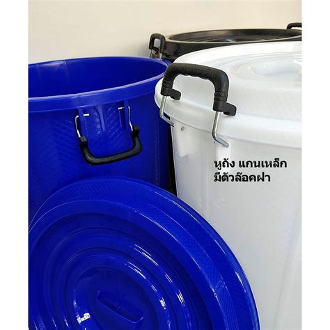 ถังน้ำ 100ลิตร ขนาด Ø54 X 70 ซม ถังน้ำพลาสติก ขนาดใหญ่ พร้อมหูเหล็ก ล็อกฝาปิด Hdpe Shopee