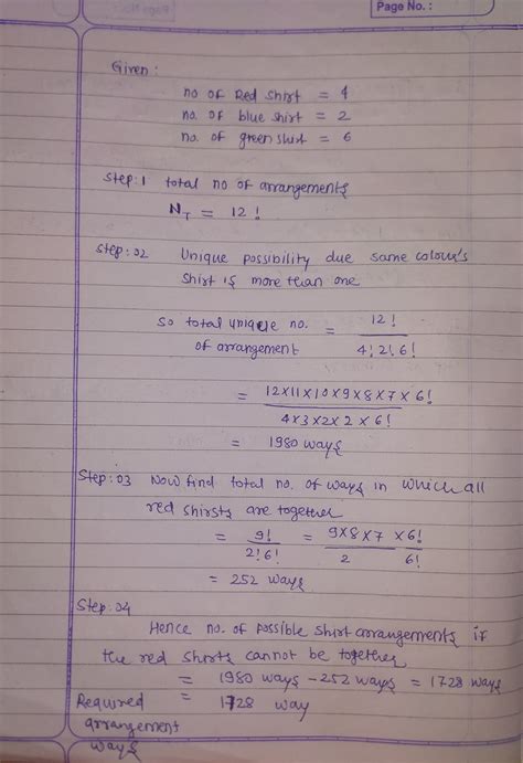 Solved Permutations And Combinations Question In A Clothing Store A