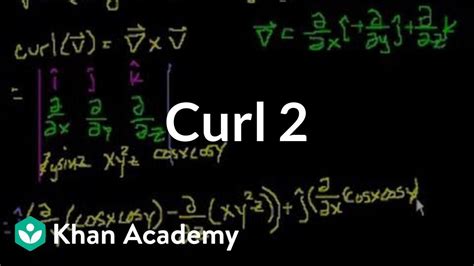 Curl 2 Partial Derivatives Gradient Divergence Curl Multivariable Calculus Khan Academy
