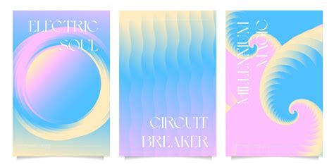 Abstract Vibrant Gradient Futuristic Style Cover Templates With Gradient Shapes Soft Liquid