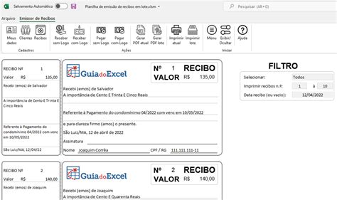 Recibo Excel Versão 2 Planilha Pronta Recibo Excel