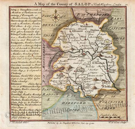 Shropshire Maps Archives Welland Antique Maps