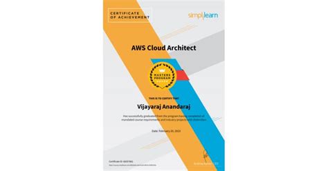 Vijayaraj A On Linkedin Aws Cloud Architect • Vijayaraj Anandaraj • Simplilearn
