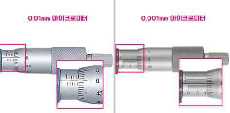 마이크로미터 측정기 눈금 읽는법 0 01mm단위 0 001mm단위