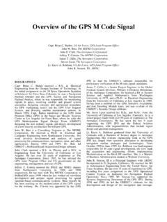 Overview Of The Gps M Code Signal Mitre Corporation Overview Of The Gps M Code Signal Mitre
