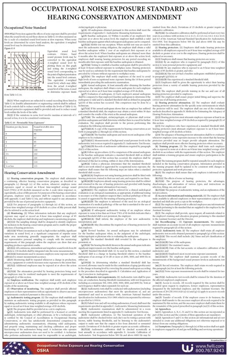 OSHA Occupational Noise Exposure Federal Wage