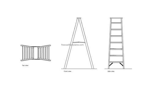Folding Ladder Free Cad Drawings