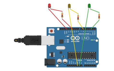 Circuit Design Simulación Arduino Semaforo Tinkercad