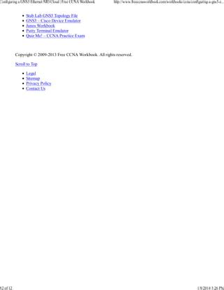 Configuring A Gns Ethernet Nio Cloud Free Ccna Workbook PDF Cloud Computing Internet