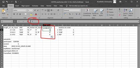 Excel Formula Formatting Not Translating To Output File Builder Psychopy