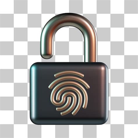Premium Psd Padlock Biometric Scan 3d Icon