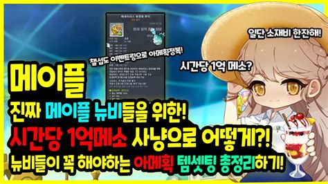 메이플 캐릭당 보스 12개 제한 사태 안전자산인 노력형 💰 메소벌이인 사냥은 필수인가 뉴비들을 위한 사냥 필수인 효율적인 아메획 🦐 템 세팅법 총정리하기🚀