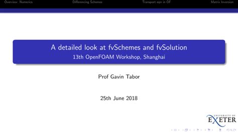 openfoam numerics fvschemes and fvsolution