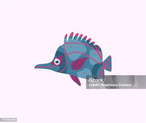 손으로 그린 벡터 추상 만화 해양 수중 세트는 귀여운 바다 색깔의 물고기를 만든다 재미있는 아이들 디자인을 위한 물고기 캐릭터 개념 플랫 만화 바다 물고기 벡터 디자인은