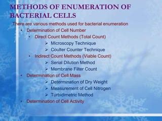 Bacterial Cells Enumeration PPTX Chemistry Science