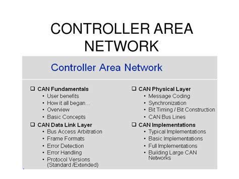 ppt controller area network powerpoint presentation free download