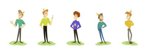 Smiling Man Prince Standing Wearing Golden Crown Vector Image