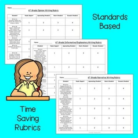 6th Grade Writing Rubrics Narrative Opinion And Informative Tpt