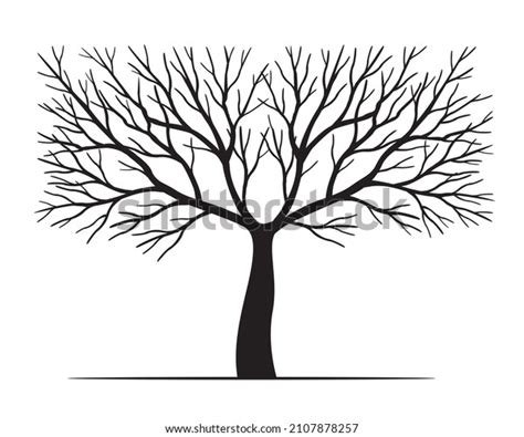 Black Tree Vector Outline Illustration Stock Vector Royalty Free 2107878257 Shutterstock