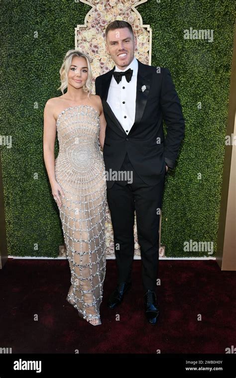 Chelsea Freem And Freddie Freeman At The 81st Golden Globe Awards Held