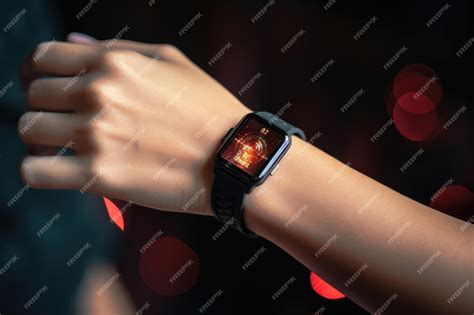 Premium Photo Smart Watch Wearable Device On A Persons Wrist Ai Generated