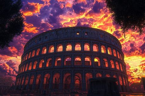 A Dramatic Depiction Of The Colosseum With Its Arc Premium Ai Generated Image