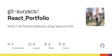 Github Git Suryacsreactportfolio React Js Portfolio Website Using Tailwind Css