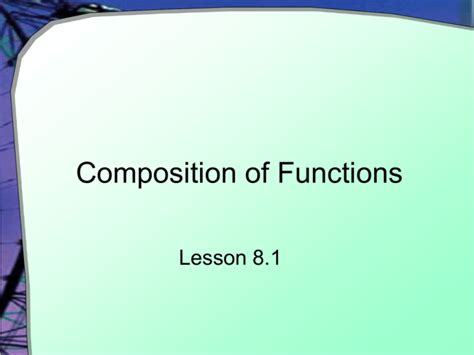 Composition Of Functions