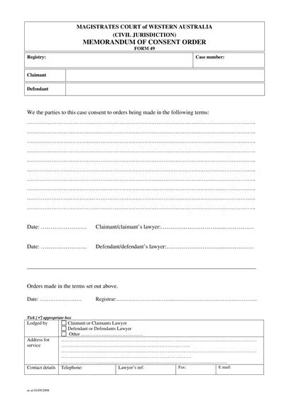 28 Free Sample Consent Order Templates Word Pdf Excelshe