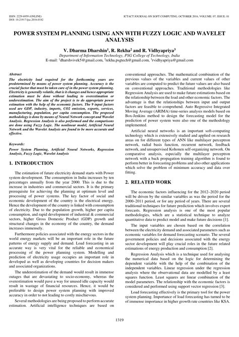pdf power system planning using ann with fuzzy logic and wavelet analysis