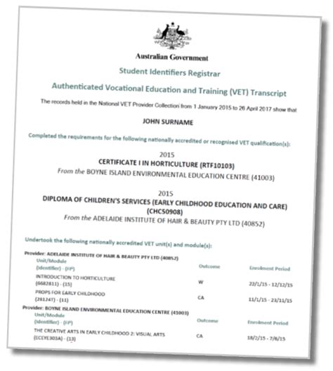 Academic Transcripts Now Online Via The USI Plenty Training