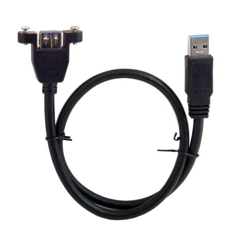 Cy Usb A Type Male To Female Extension Cable With Panel Mount Screws Cm In Computer Cables