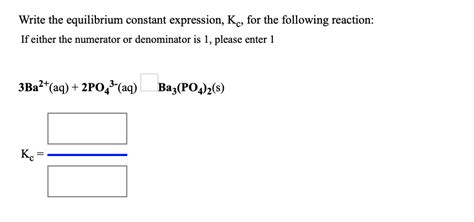 Solved Write The Equilibrium Constant Expression Kc For
