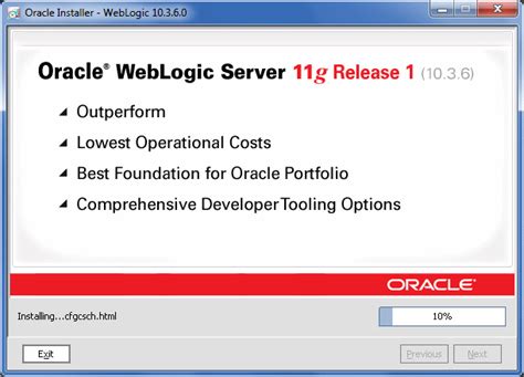 Oracle Weblogic Server Installation Screens