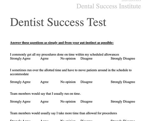 Associate Dentist Test Dental Success Network