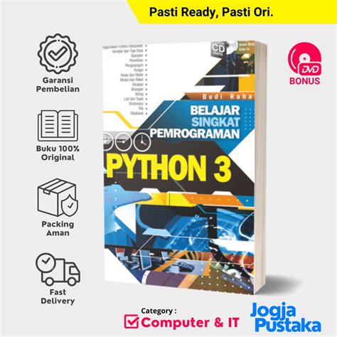 jual buku belajar singkat pemrograman python 3 bonus cd shopee