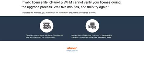 Invalid License File CPanel WHM PlotHost