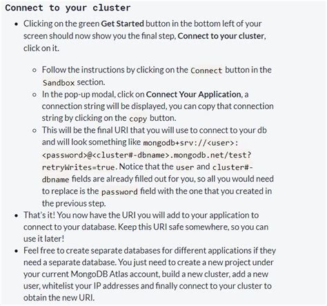 Mongodb Cluster Connection Instructions Very Confusing Javascript The Freecodecamp Forum