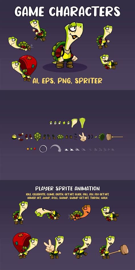 Turtle Game Character Sprite Download Game Character Turtle Games Sprite