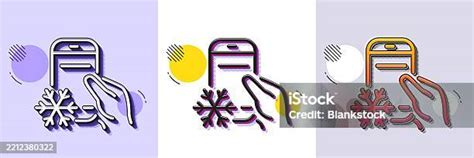 냉장고 앱 라인 아이콘입니다 냉장고 모바일 애플리케이션 표시 하프톤 도트 패턴 벡터 고급에 대한 스톡 벡터 아트 및 기타 이미지 고급 그라데이션 그림자 Istock