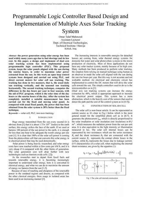 Pdf Programmable Logic Controller Based Design And Implementation Of