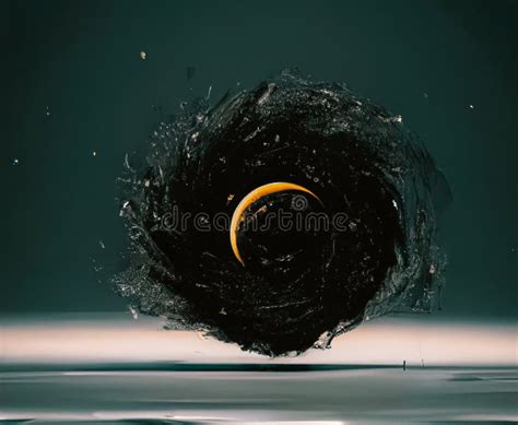 Digital Illustration Of A Round Black Mass Approaching The Surface Of