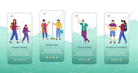 Budget Tourism Onboarding Mobile App Screen Vector Template Banner