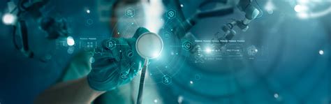 청진기를 든 의사와 첨단 수술 로봇을 갖춘 Ui 아이콘 의료는 가상 인터페이스 의료 의료 과학 기술의 미래에 대한 정밀도입니다 인공지능에 대한 스톡 사진 및 기타 이미지