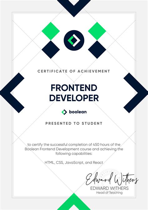 Boolean Frontend Developer Boolean Careers Accredible Certificates Badges And Blockchain
