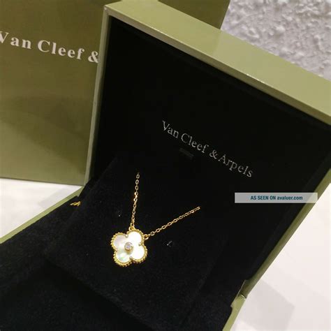 Van Cleef And Arpels Vintage Alhambra Diamond Yellow Gold Necklace Vca