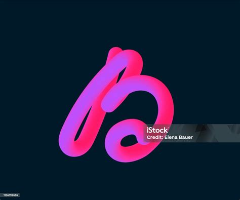 편지 B 서 예 벡터 일러스트 레이 션의 3d 벡터 튜브 3차원 형태에 대한 스톡 벡터 아트 및 기타 이미지 3차원 형태 개념 그라데이션 Istock