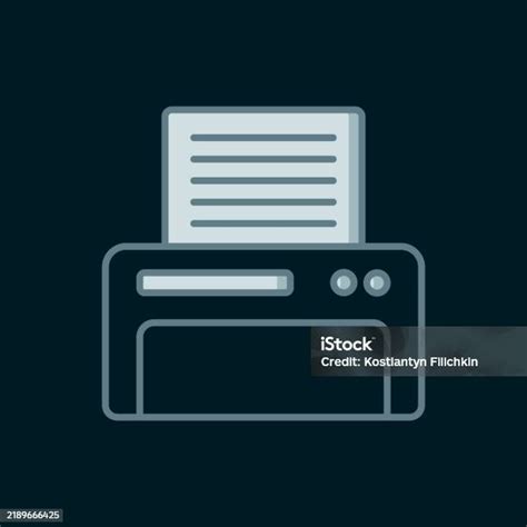 라인 프린터 아이콘이 검은색 배경에 고립되어 있습니다 그림자가 있는 평면으로 채워진 윤곽선 스타일입니다 벡터 0명에 대한 스톡 벡터 아트 및 기타 이미지 Istock