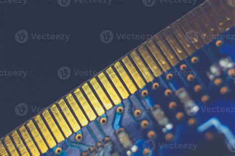 Microprocessor System Manufacture Macro Closeup Surface 46141227 Stock